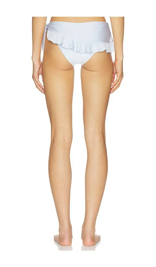 Frankies Bikinis Farah Satin Bikini Bottom With Ruffle Skirt Overlay And Side Tie