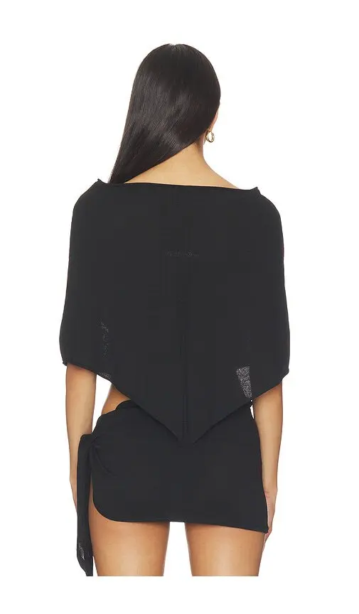 Frankies Bikinis Scout Knit Poncho - Black