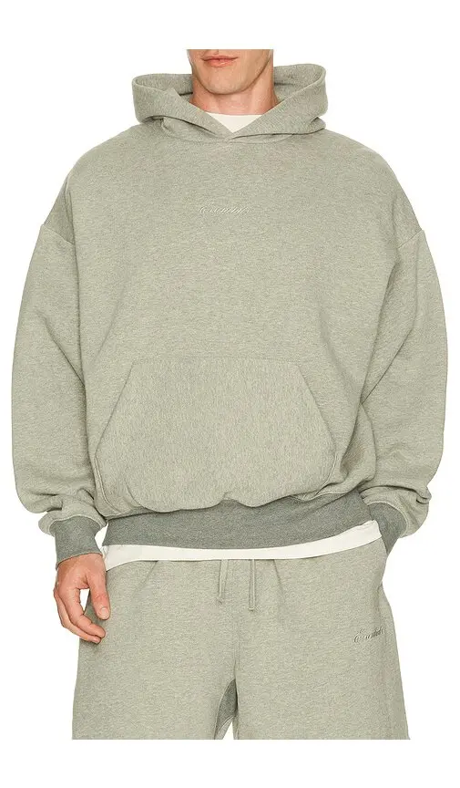 Fear Of God Signature Classic Hoodie In Grey - Concrete Heather & Dark Concrete Heather