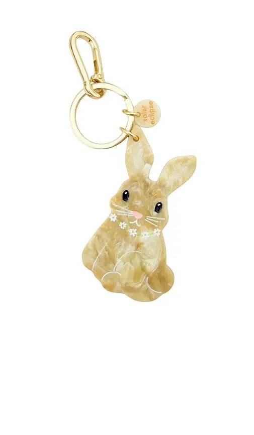 SOLAR ECLIPSE Hand-painted Bunny Bag Charm & Keychain - N,a
