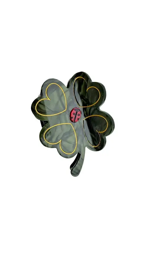 SOLAR ECLIPSE Hand-painted Clover Claw Hair Clip - N,a