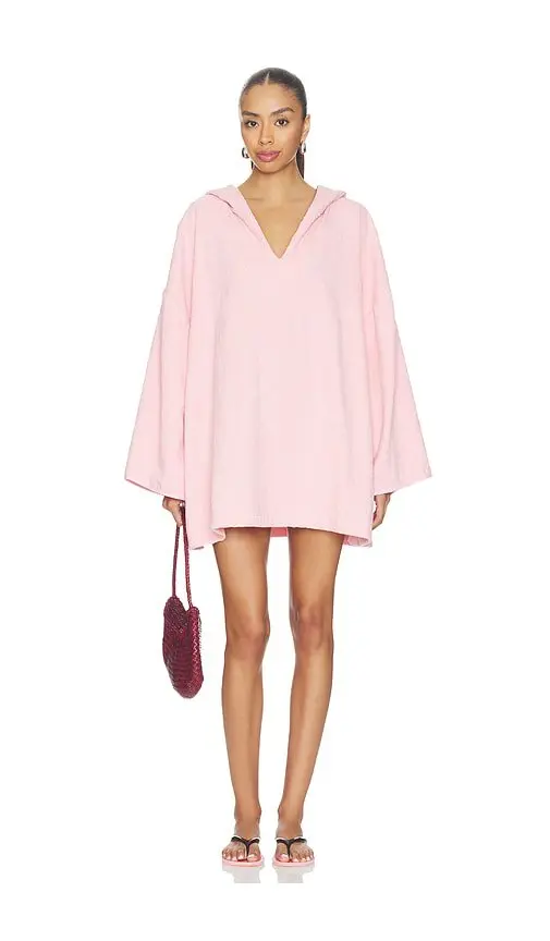 Hunza G Sunny Towelling Hooded Poncho - Pink