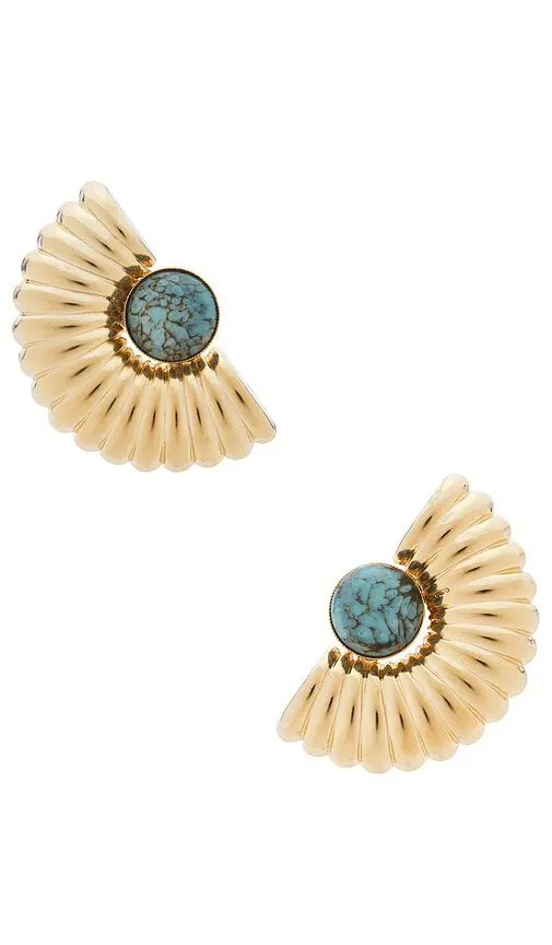 ANTON HEUNIS Big Arch Earrings - Aqua & Gold