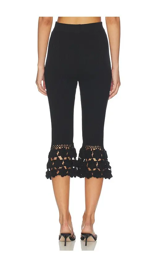 GANNI Fine Cotton Rib Crochet Pants
