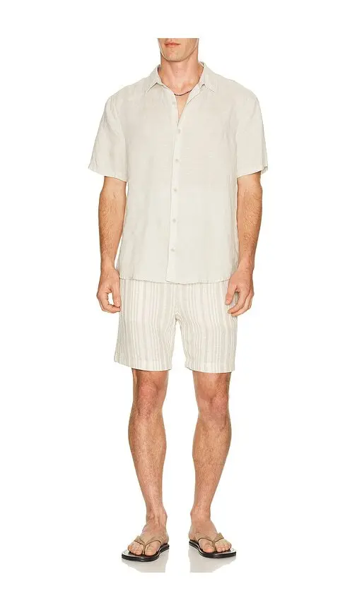 VINTAGE SUMMER Basket Weave Shorts - Tan