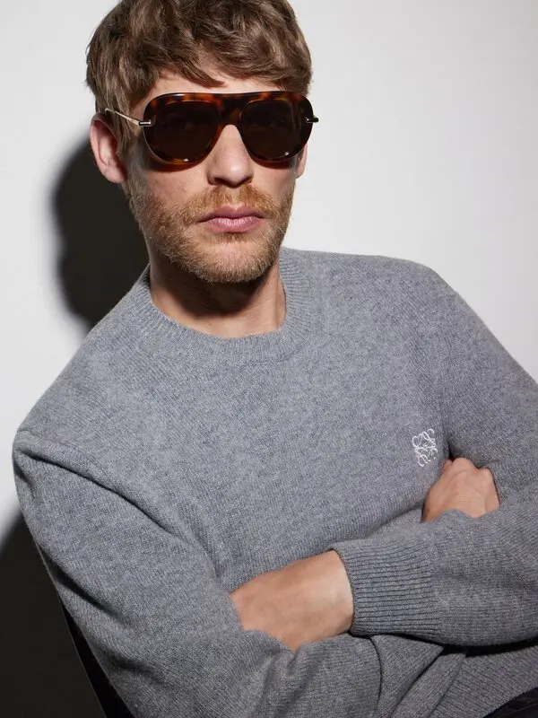 Loewe Slim Havana Acetate Aviator Sunglasses - Tortoiseshell