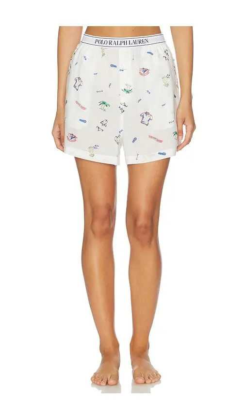 Polo Ralph Lauren Sleep Boxer In White - Tossed Print