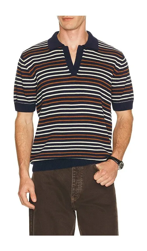 PERCIVAL Casa Martini Knitted Polo - Navy