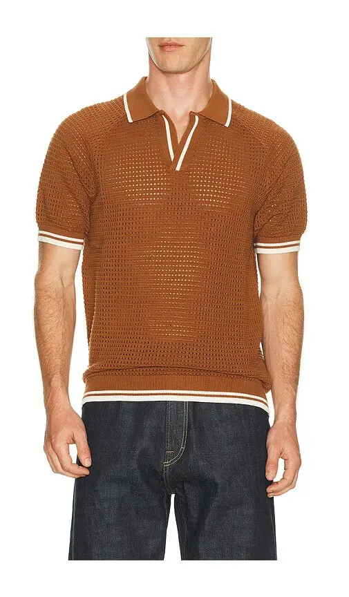 PERCIVAL Casa Martini Knitted Tennis Polo - Brown