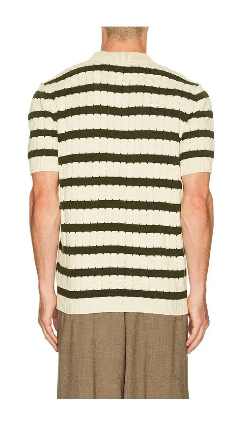 PERCIVAL Stine Knitted Polo In Cream - Ecru