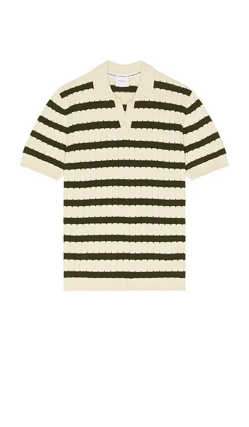 PERCIVAL Stine Knitted Polo In Cream - Ecru