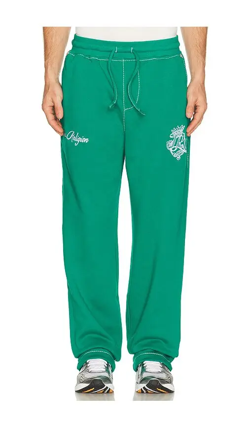 True Religion Crest Big T Baggy Sweats In Green