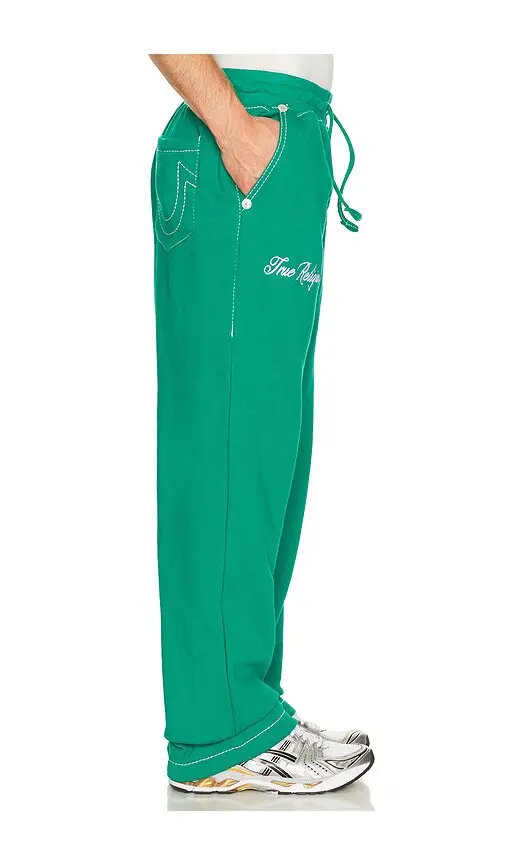 True Religion Crest Big T Baggy Sweats In Green