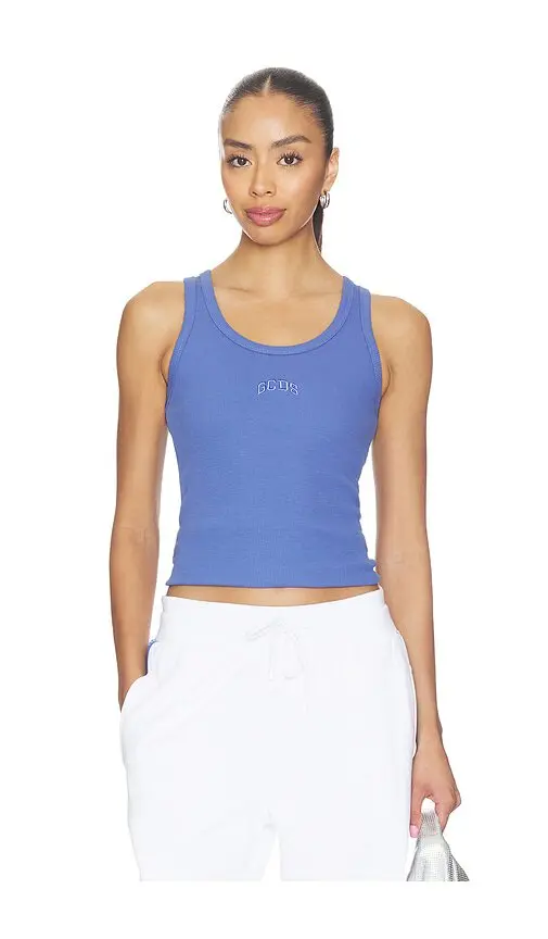 Gcds Rib Logo Lounge Tank Top - Blue