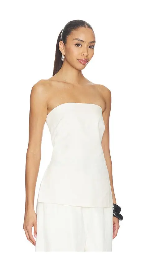ST. AGNI Strapless Rouleau Tie Top - Ivory
