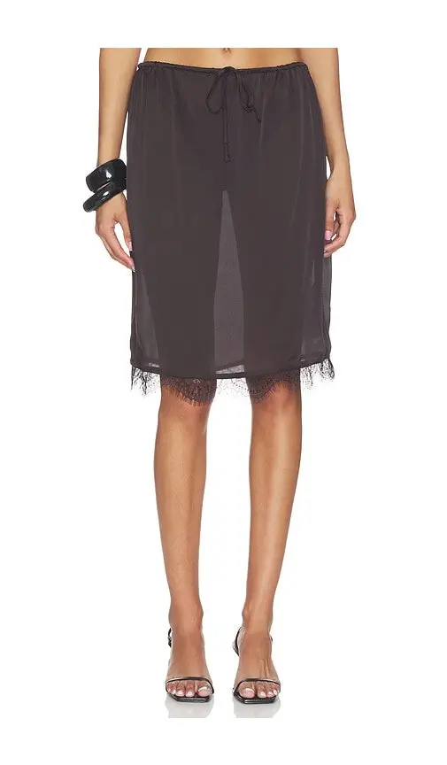 ST. AGNI Fine Lace Skirt - Bark