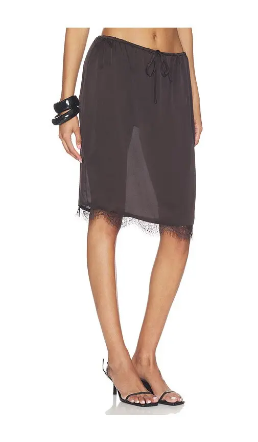 ST. AGNI Fine Lace Skirt - Bark