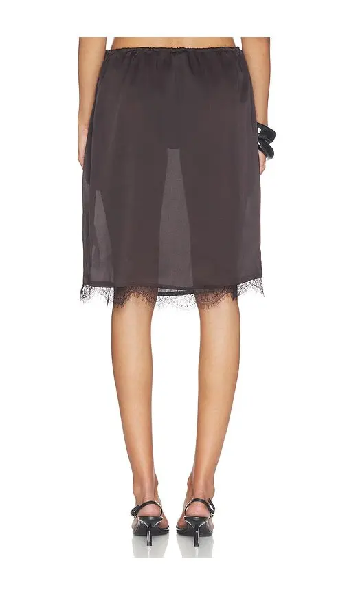 ST. AGNI Fine Lace Skirt - Bark