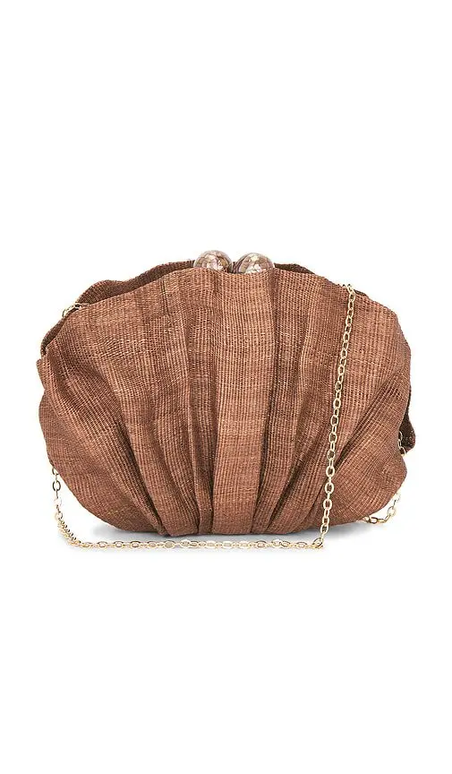 Poolside The Origami Shell Clutch - Cocoa