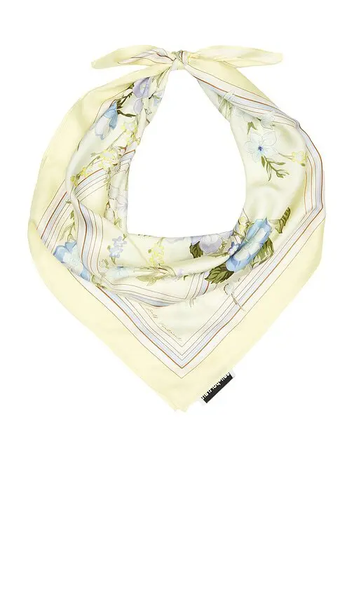 SELF-PORTRAIT Floral Scarf In Lemon