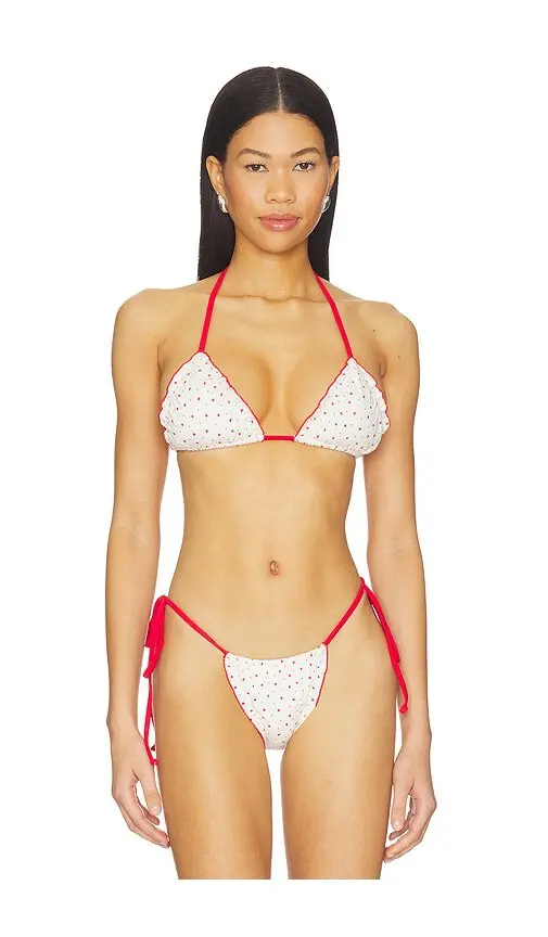 Frankies Bikinis Tidal Cotton Top - Tiny Berry