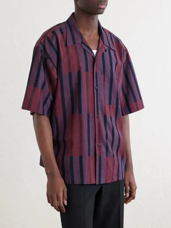KARDO Rohit Convertible-collar Striped Cotton Shirt - Brown