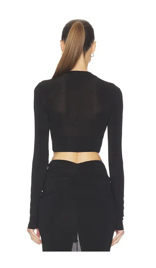 HAELO Knotted Long Sleeve Cropped Top