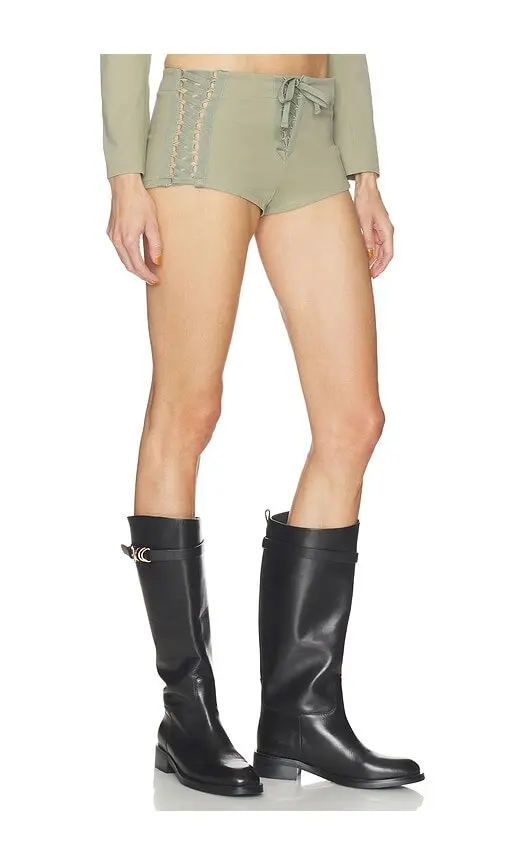 HAELO Open Lace Up Micro Shorts