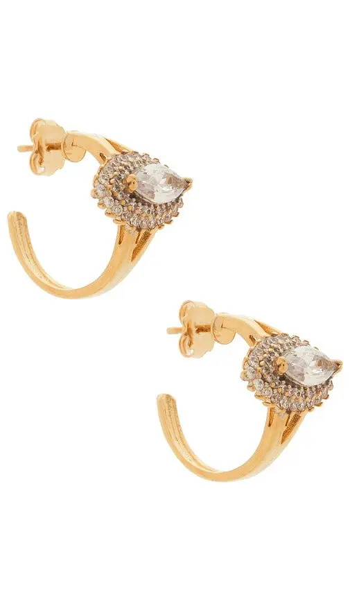 ANTON HEUNIS Post Ring Earrings - Crystal & Gold