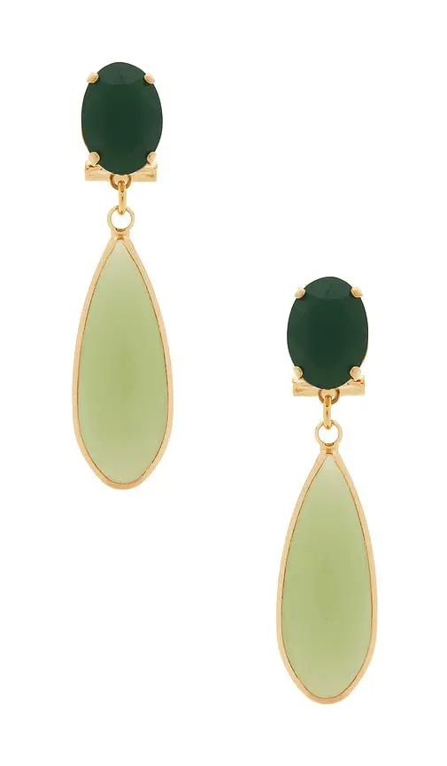 ANTON HEUNIS Drop Earrings - Opaque Green & Gold