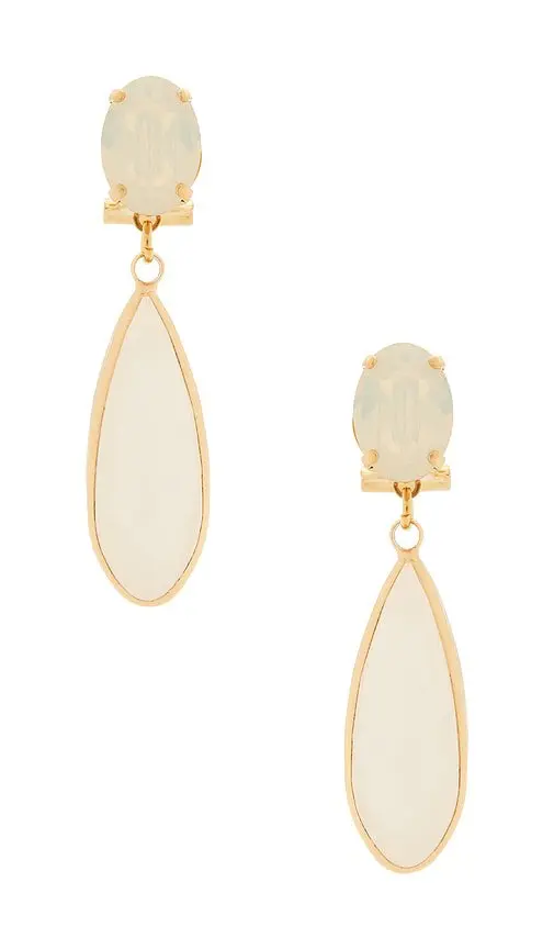 ANTON HEUNIS Drop Earrings - Opaque White & Gold