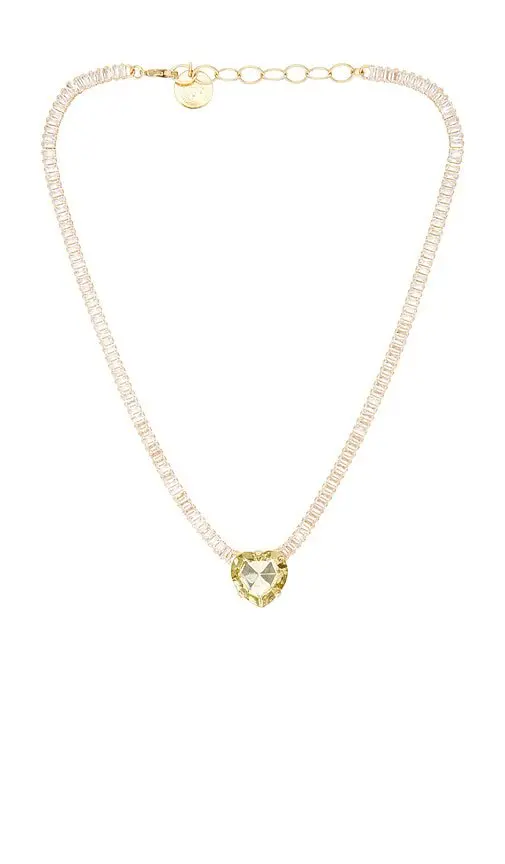 ANTON HEUNIS Vintage Style Heart Necklace - Yellow  Crystal  & Gold