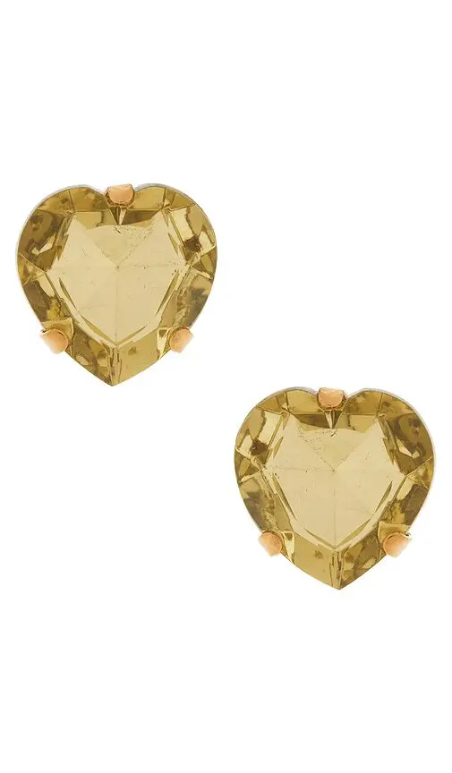 ANTON HEUNIS Heart Post Earrings - Yellow & Gold