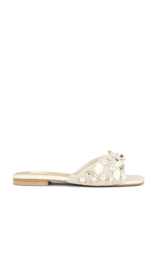 Dolce Vita Lizza Embellished Raffia Sandal - Oatmeal