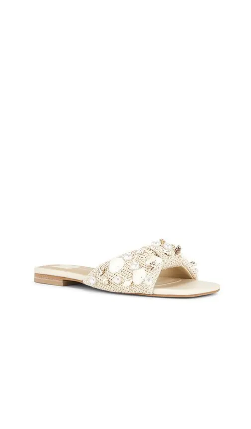 Dolce Vita Lizza Embellished Raffia Sandal - Oatmeal