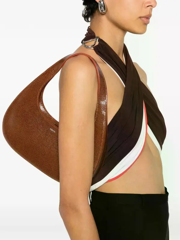 Coperni Lizard-print Slim Swipe Shoulder Bag - Brown