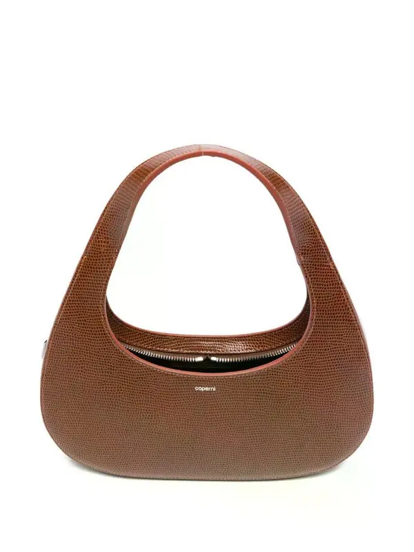 Coperni Lizard-print Slim Swipe Shoulder Bag - Brown