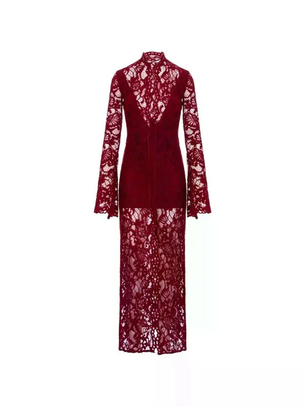 MANURI Lace-up Midi Dress