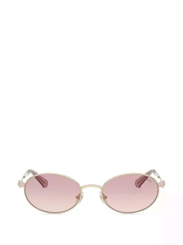 SWAROVSKI Crystal-embellished Oval-frame Sunglasses
