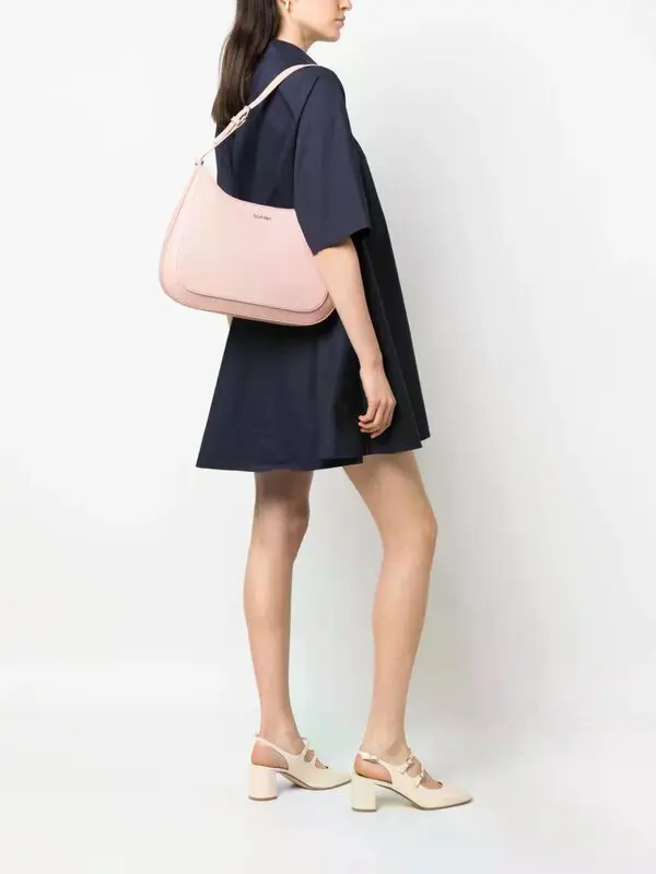 Calvin Klein Logo-embossed Grained Shoulder Bag