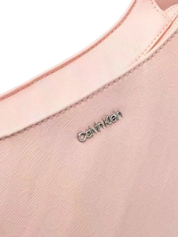 Calvin Klein Logo-embossed Grained Shoulder Bag