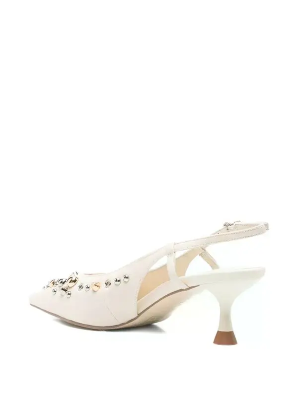 APEPAZZA Stud-embellished Slingback Pumps - Neutrals