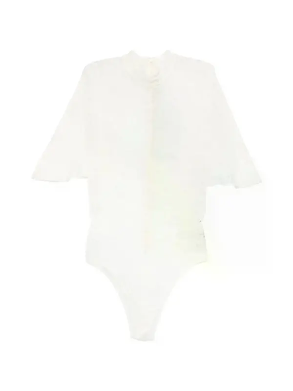 David Koma Floral-lace Cape-sleeve Bodysuit