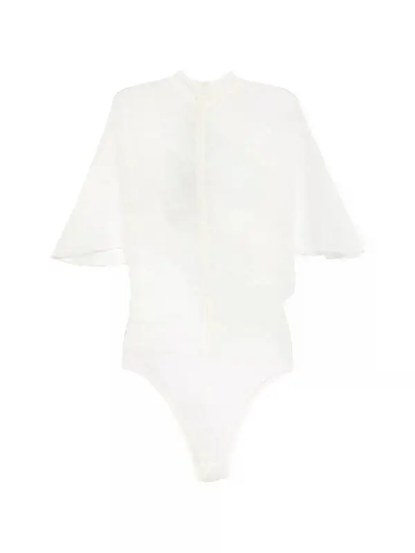 David Koma Floral-lace Cape-sleeve Bodysuit