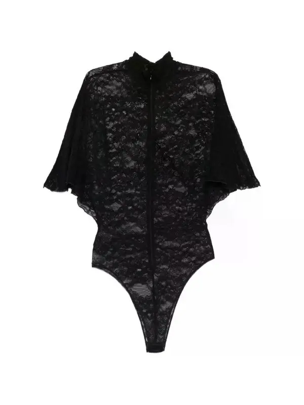 David Koma Lace Cape-sleeve Bodysuit