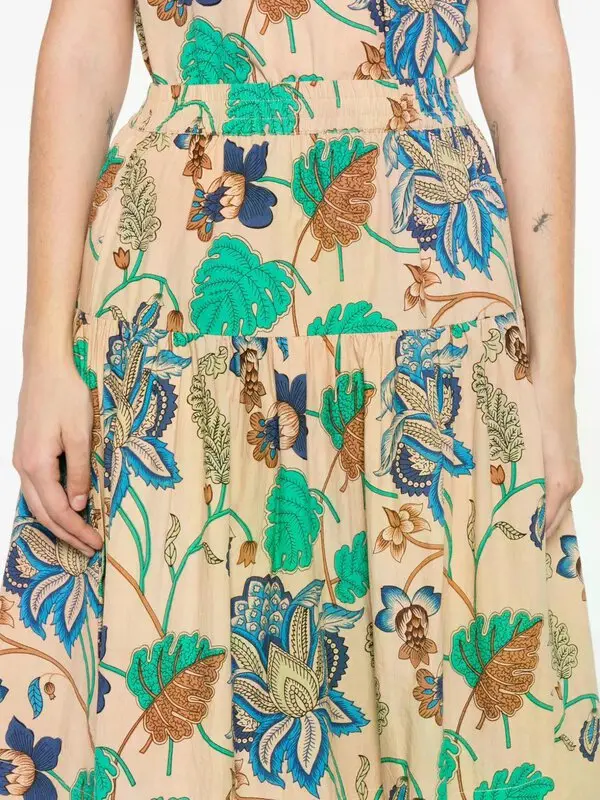PHILIPPA 1970 Wendy Floral-print Tiered Long Skirt