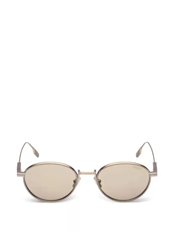 Zegna Oval-frame Sunglasses - Neutrals