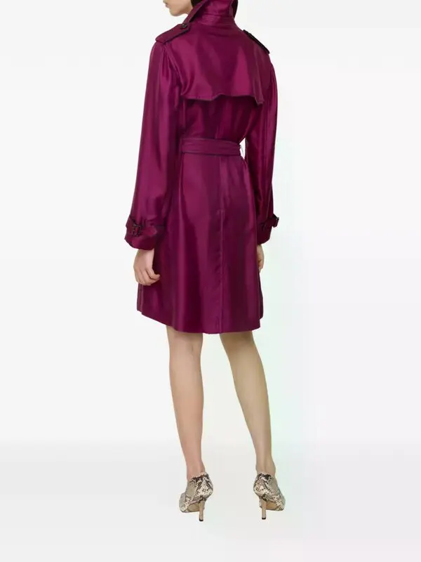 Burberry Long Silk Foxfield Trench Coat