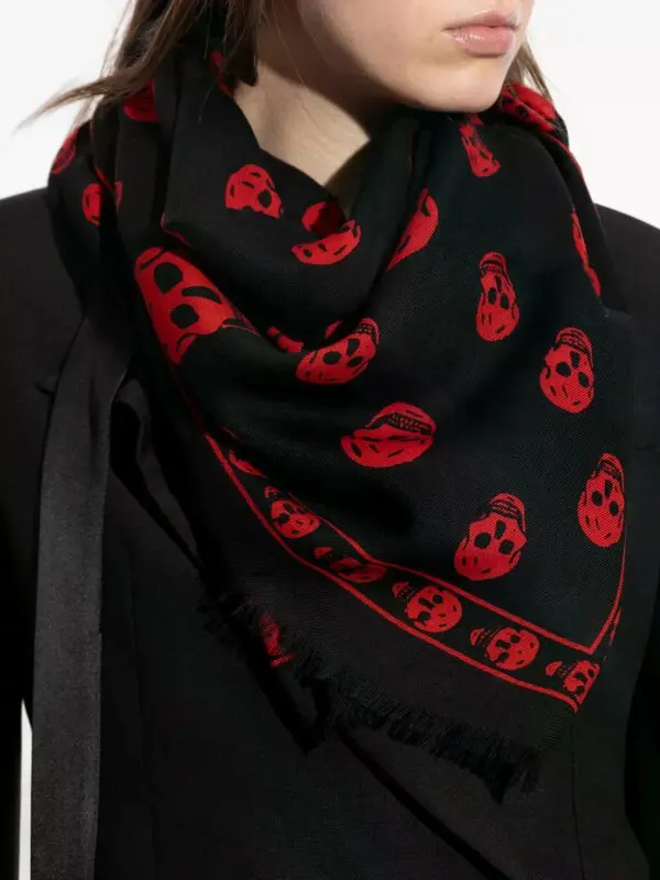 Alexander McQueen Classic Skull-print Scarf - Black