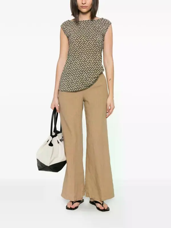 120% Lino Wide-leg Linen Trousers - Neutrals